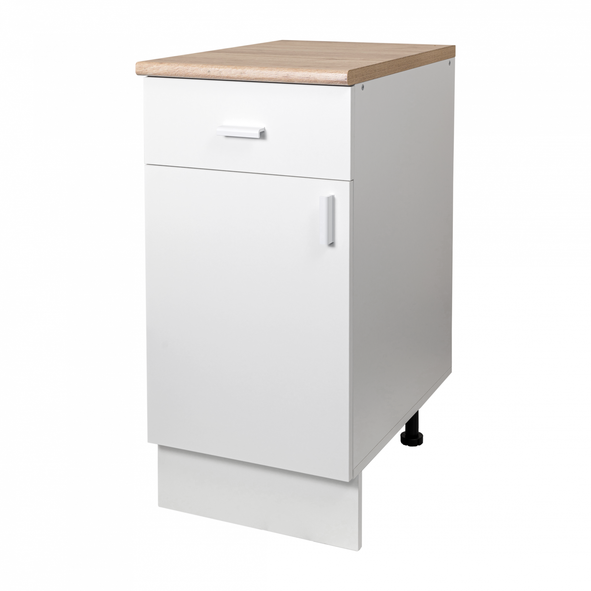 Кухонный шкаф напольный LIVA Erna с ящиком, столешницей и цоколем, 40х85х56 см, белый