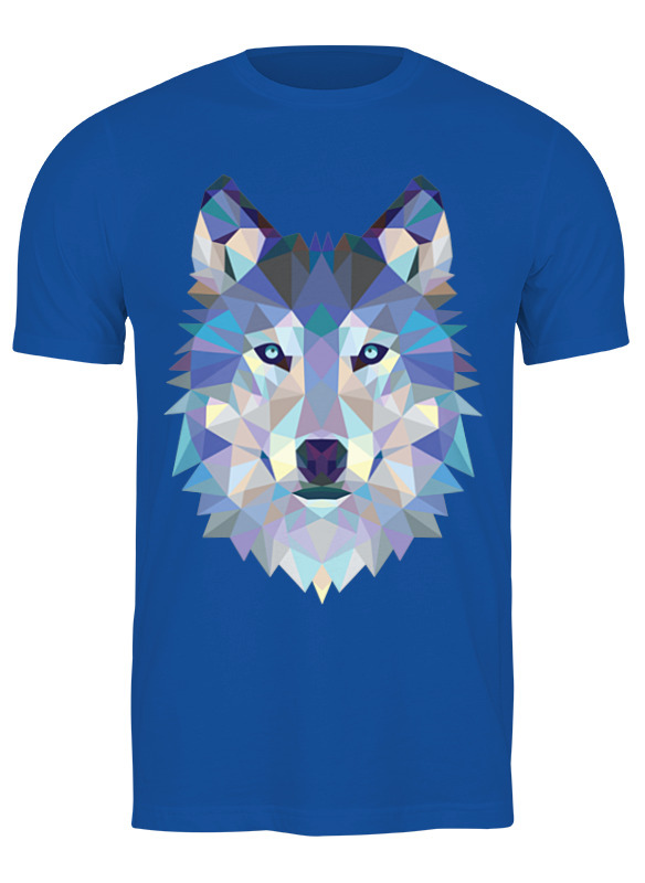 Футболка мужская Printio Полигональный волк синяя M