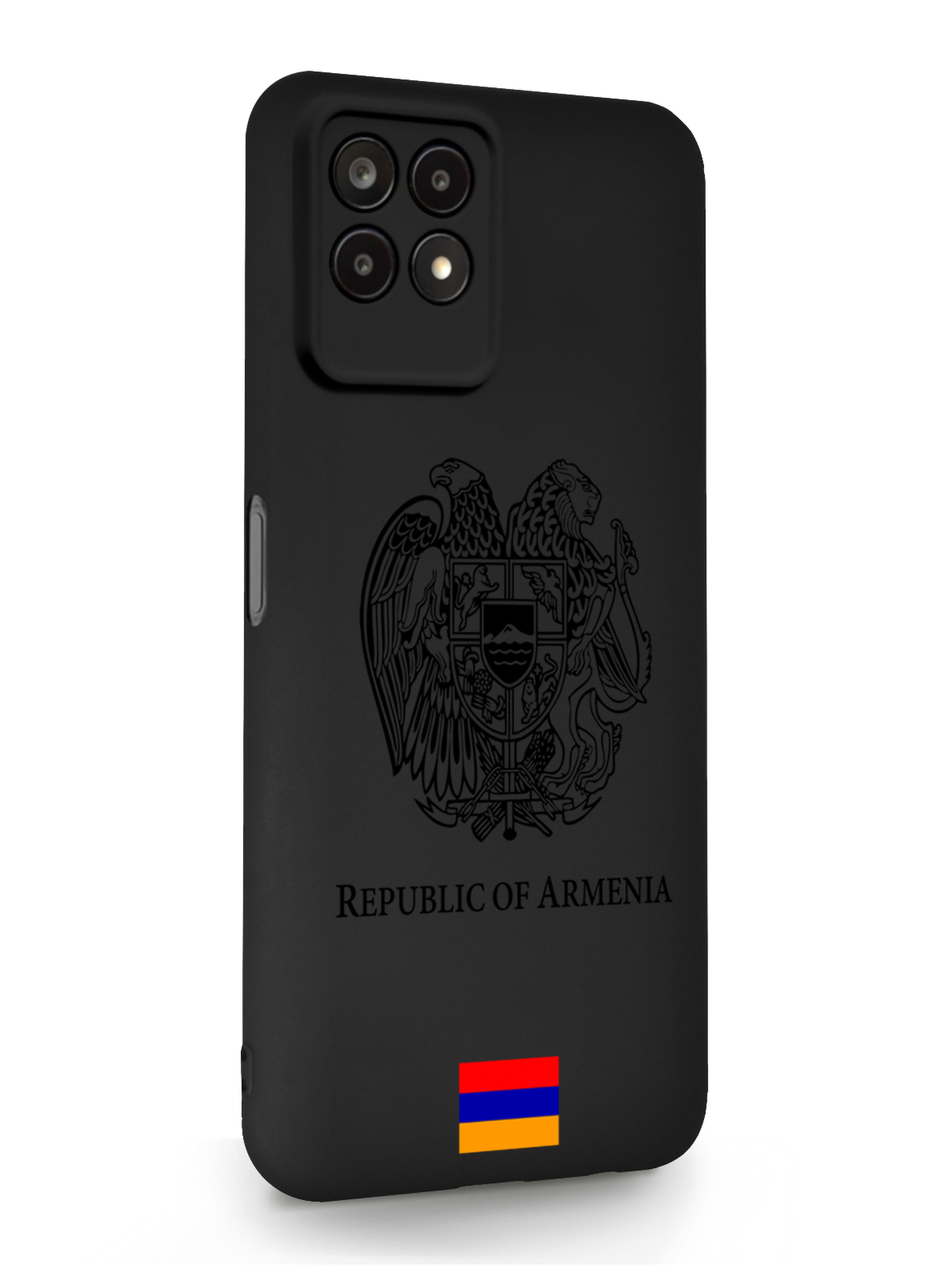 Чехол SignumCase Realme 8i Черный лаковый Герб Армении черный