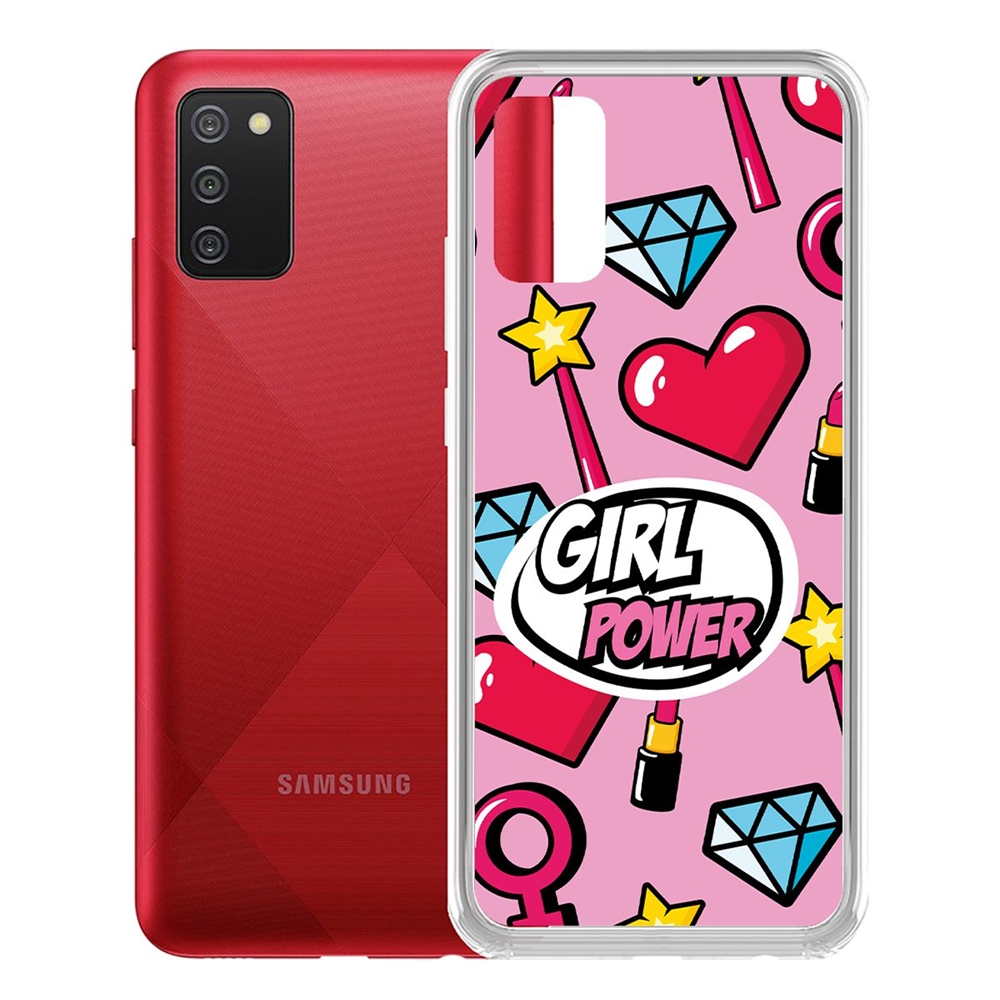 Чехол-накладка Krutoff Clear Case Girl Power для Samsung Galaxy A02s (A025)