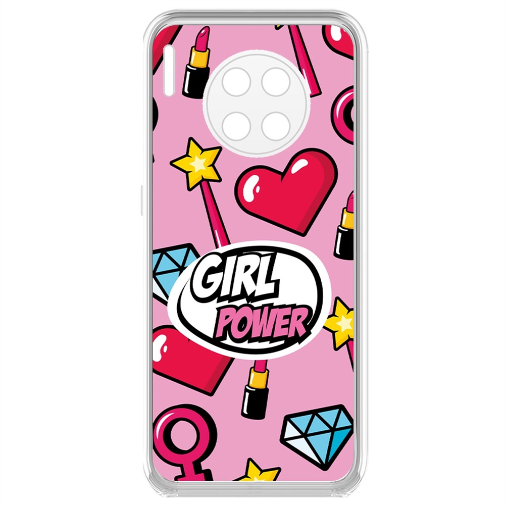 Чехол-накладка Krutoff Clear Case Girl Power для Huawei Mate 30