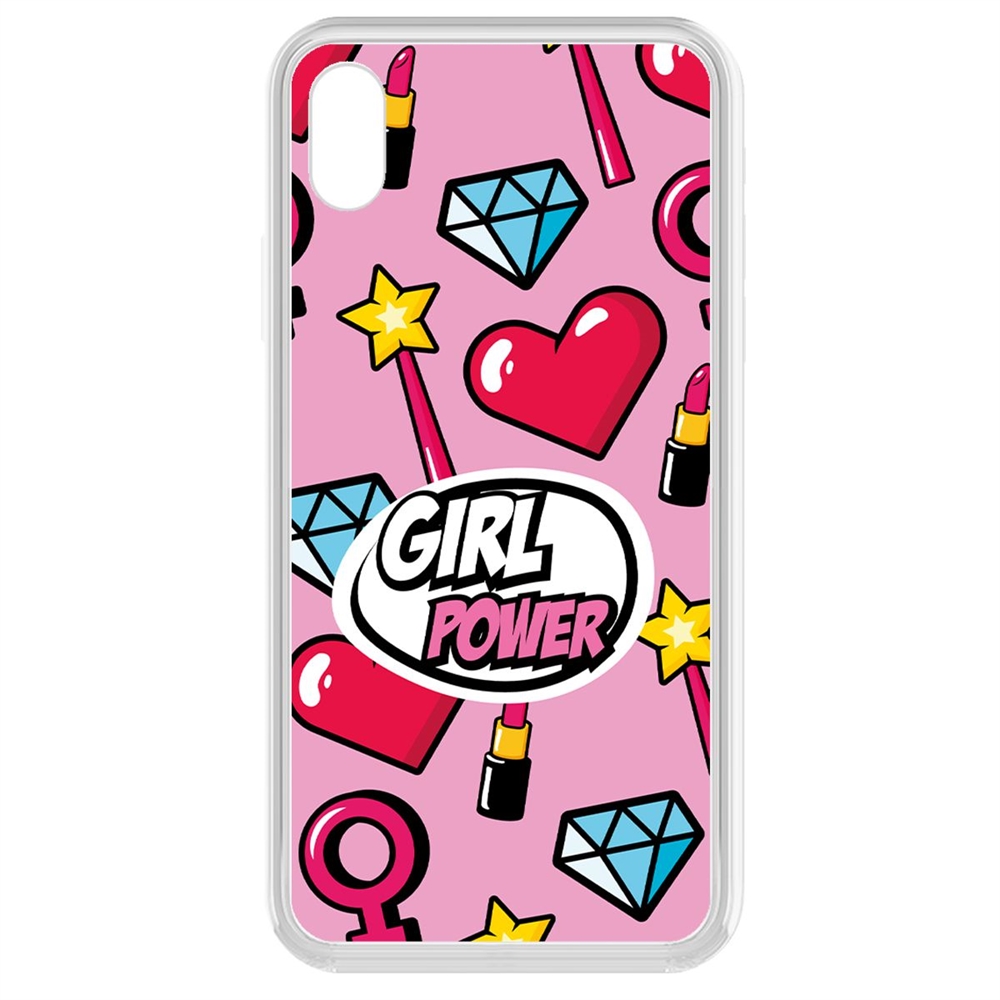 Чехол-накладка Krutoff Clear Case Girl Power для iPhone XR