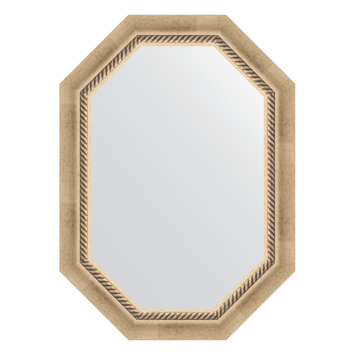 Зеркало в раме 53x73см Evoform BY 7109 состаренное серебро с плетением