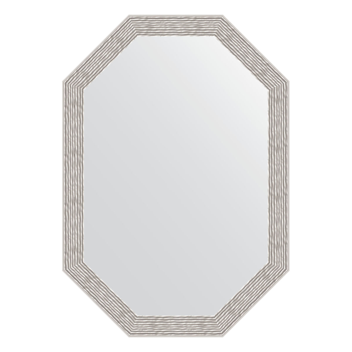 Зеркало в раме 48x68см Evoform BY 7009 волна алюминий