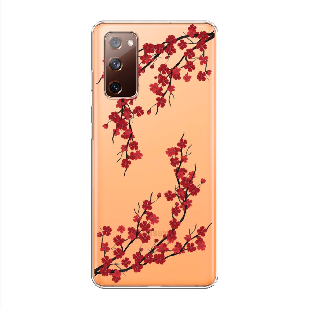 Чехол на Samsung Galaxy S20 FE "Красная сакура"