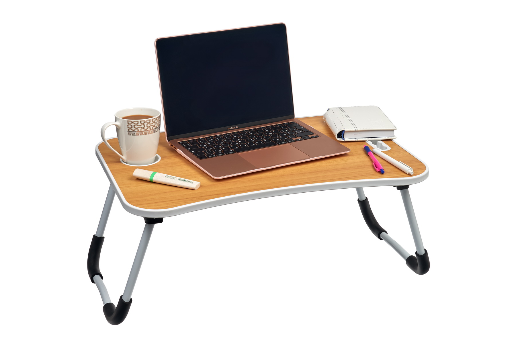 Складной столик для ноутбука URM, коричневый