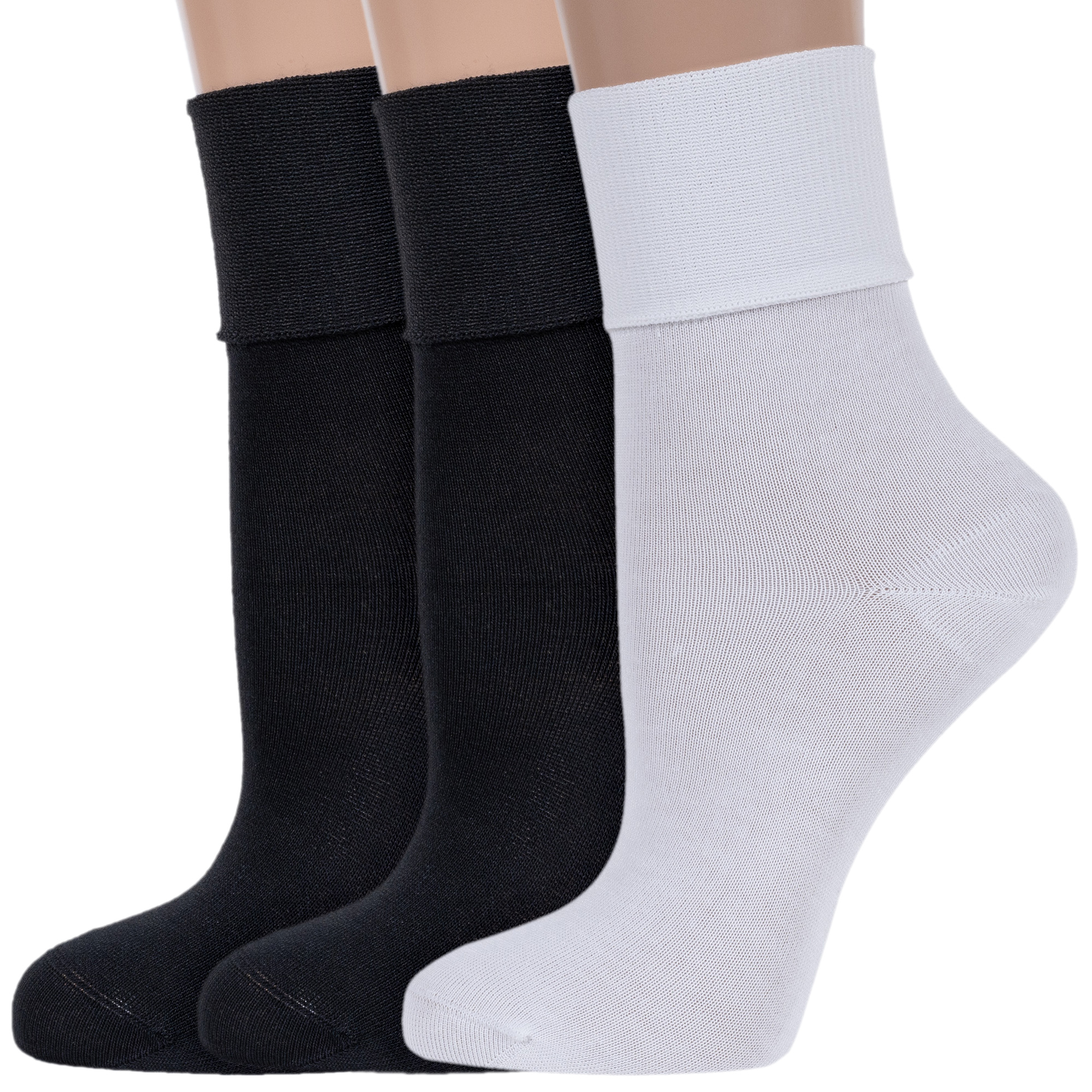 Комплект носков женских LorenzLine 3-Б10 белых; черных 25