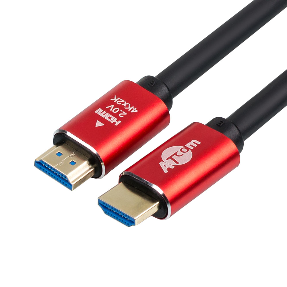 Кабель ATcom AT5941 HDMI - HDMI Ver 2.0 2m Red/Gold