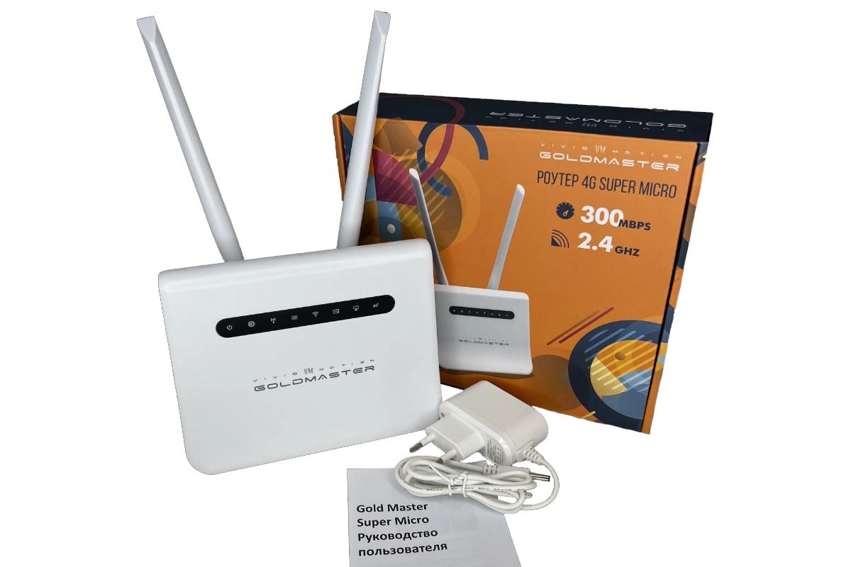 Wi-Fi роутер GOLDMASTER GoldMaster 4G Super Micro - Wi-Fi роутер White 3502