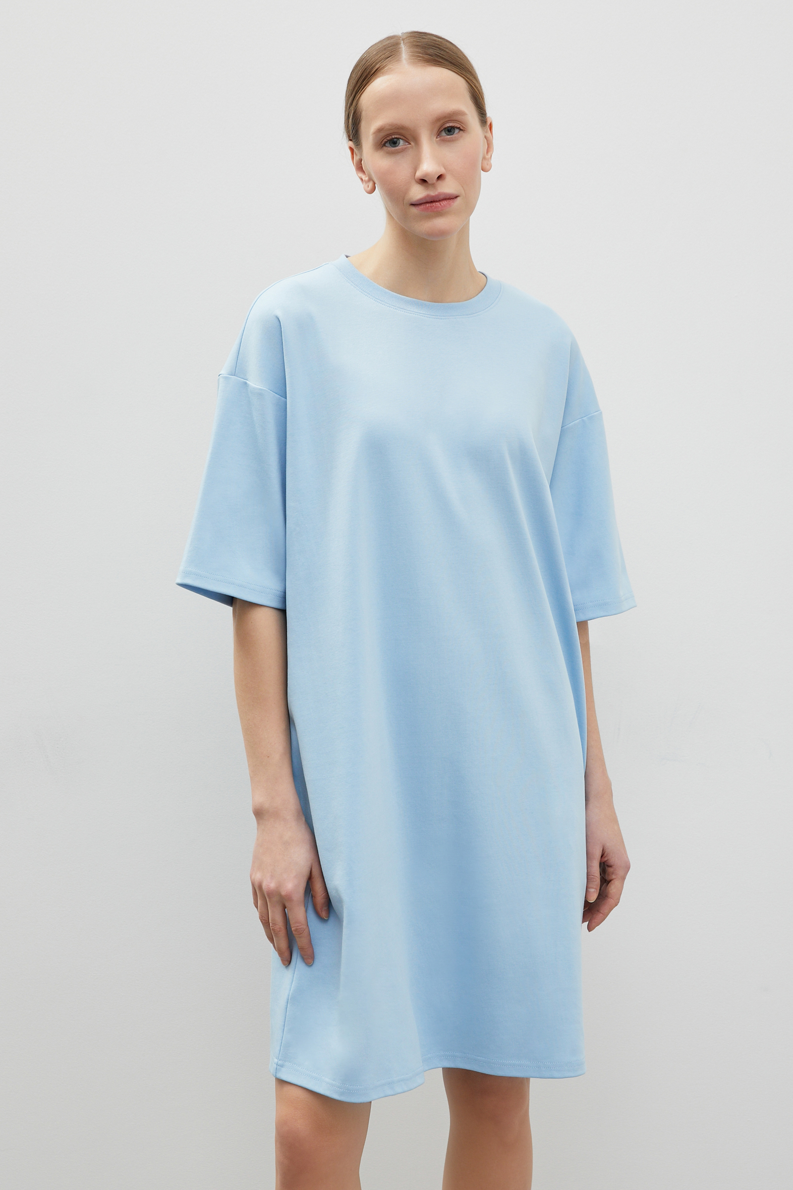 Платье женское Finn Flare BAS-10099 голубое 2XL