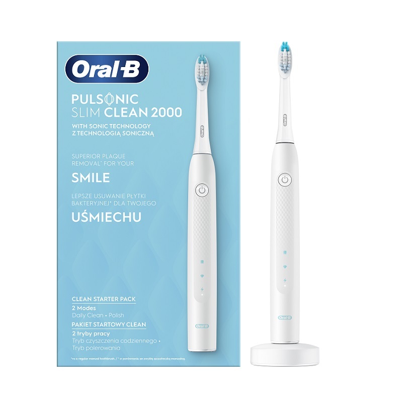 Электрическая зубная щетка Oral-B Pulsonic Slim Clean 2000 белая