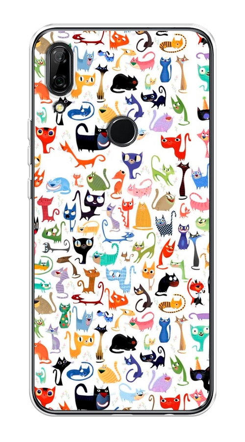Чехол на Honor 9X/Huawei P Smart Z "Цветные коты"