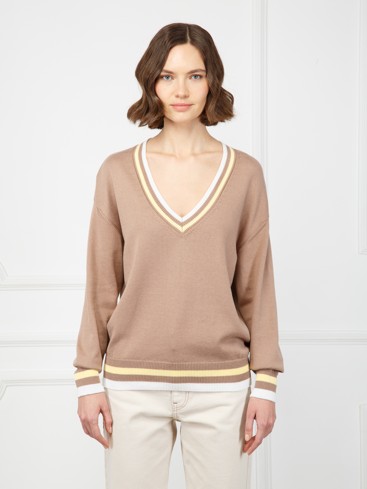 Пуловер женский Eleganzza ZZ-01006 бежевый L