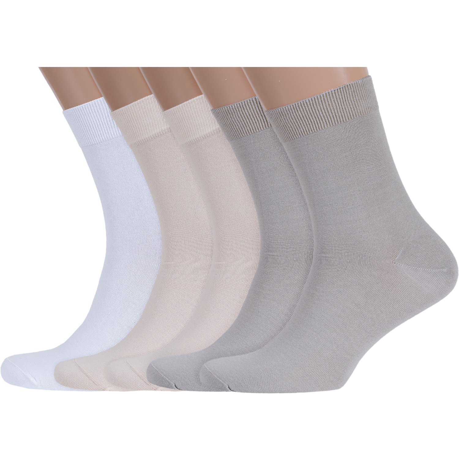 Комплект носков мужских Rusocks белых; бежевых