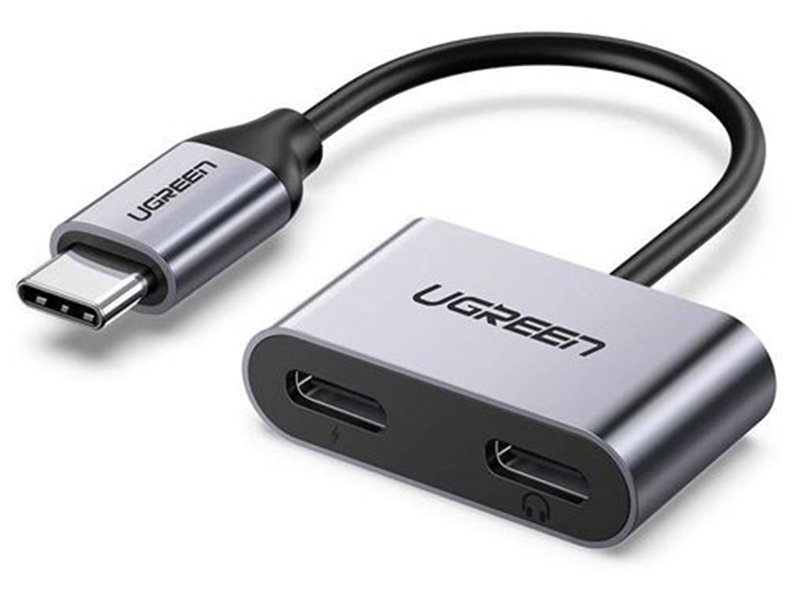 Переходник usb type-c - usb type-c uGreen CM232 0.1 м серый