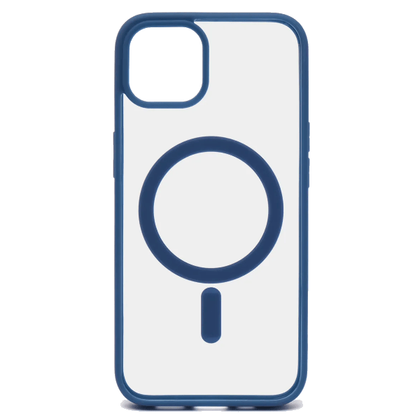 Чехол Iphone 14 Plus MagSafe цветной, прозрачный-синий