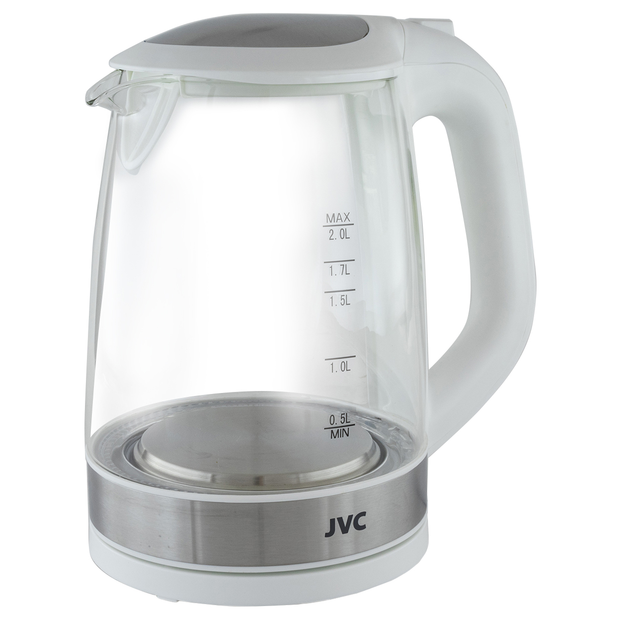 Чайник электрический JVC JK-KE2005 2 л белый, серебристый