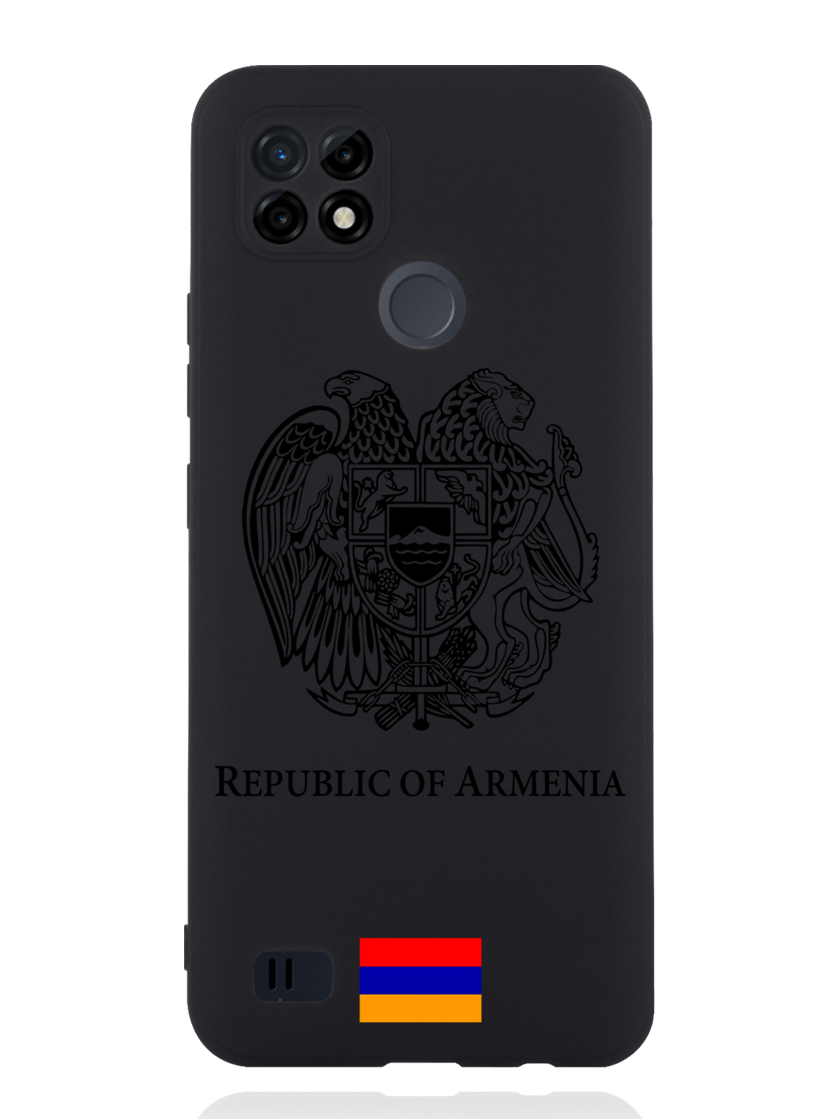 Чехол SignumCase RealMe C21 Черный лаковый Герб Армении