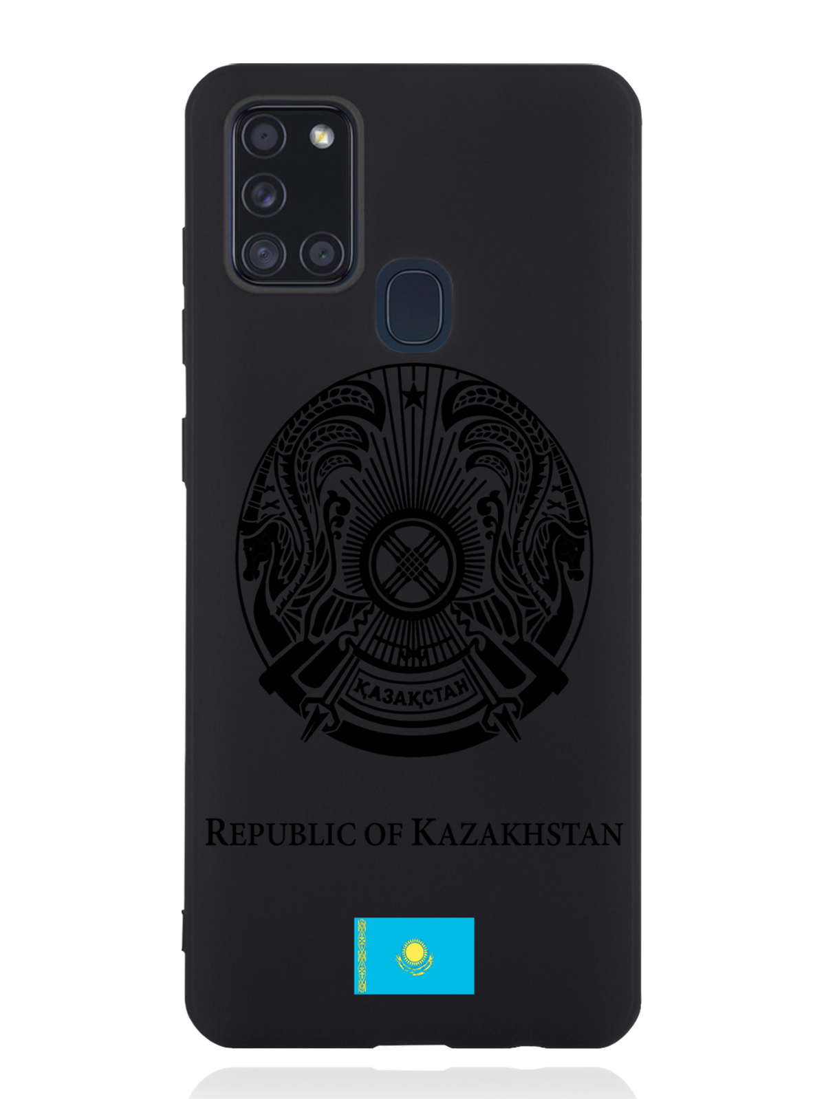Чехол SignumCase Samsung Galaxy A21s Черный лаковый Герб Казахстана