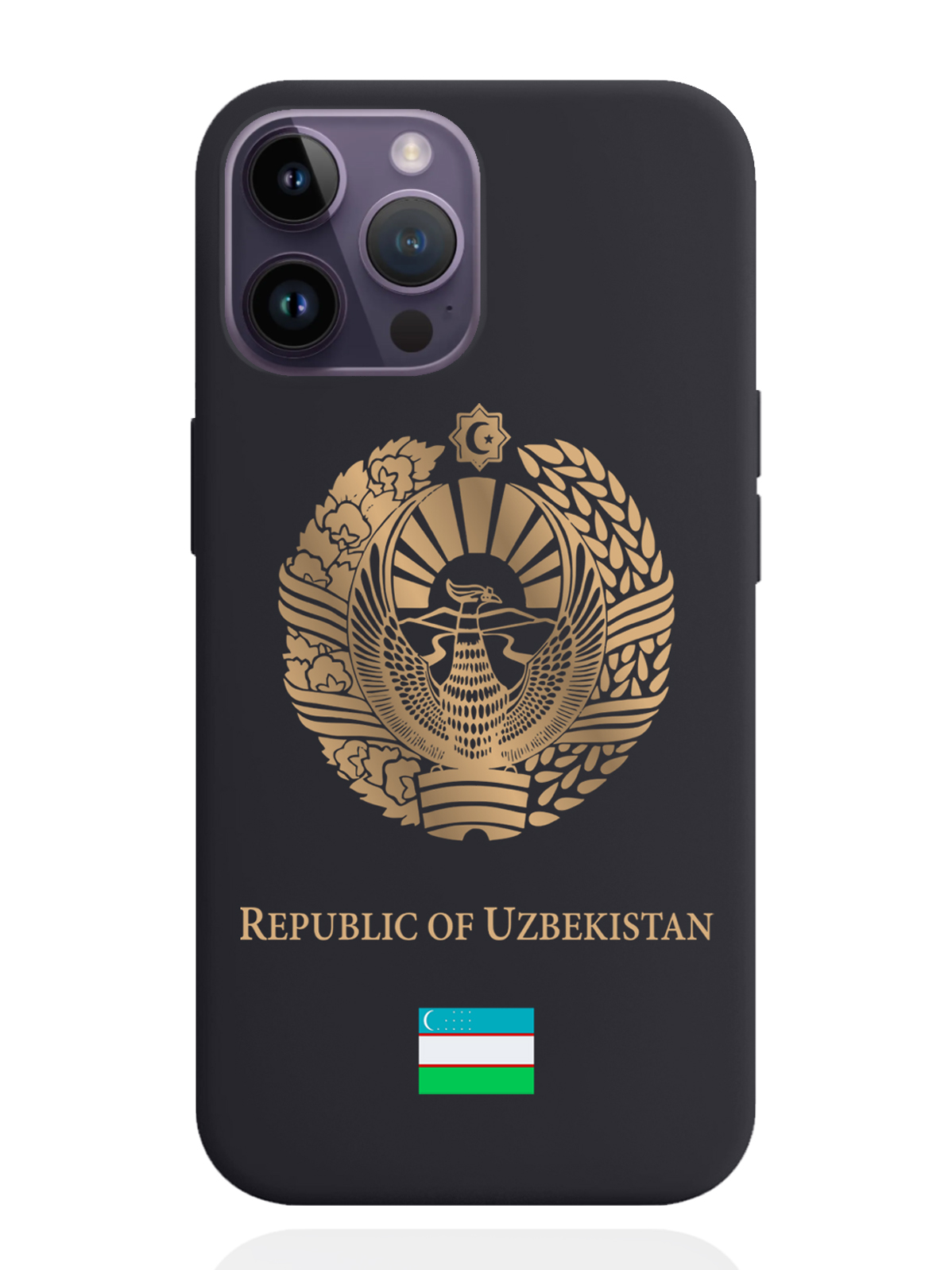 Чехол SignumCase iPhone 14 Pro Max Золотой Герб Узбекистана