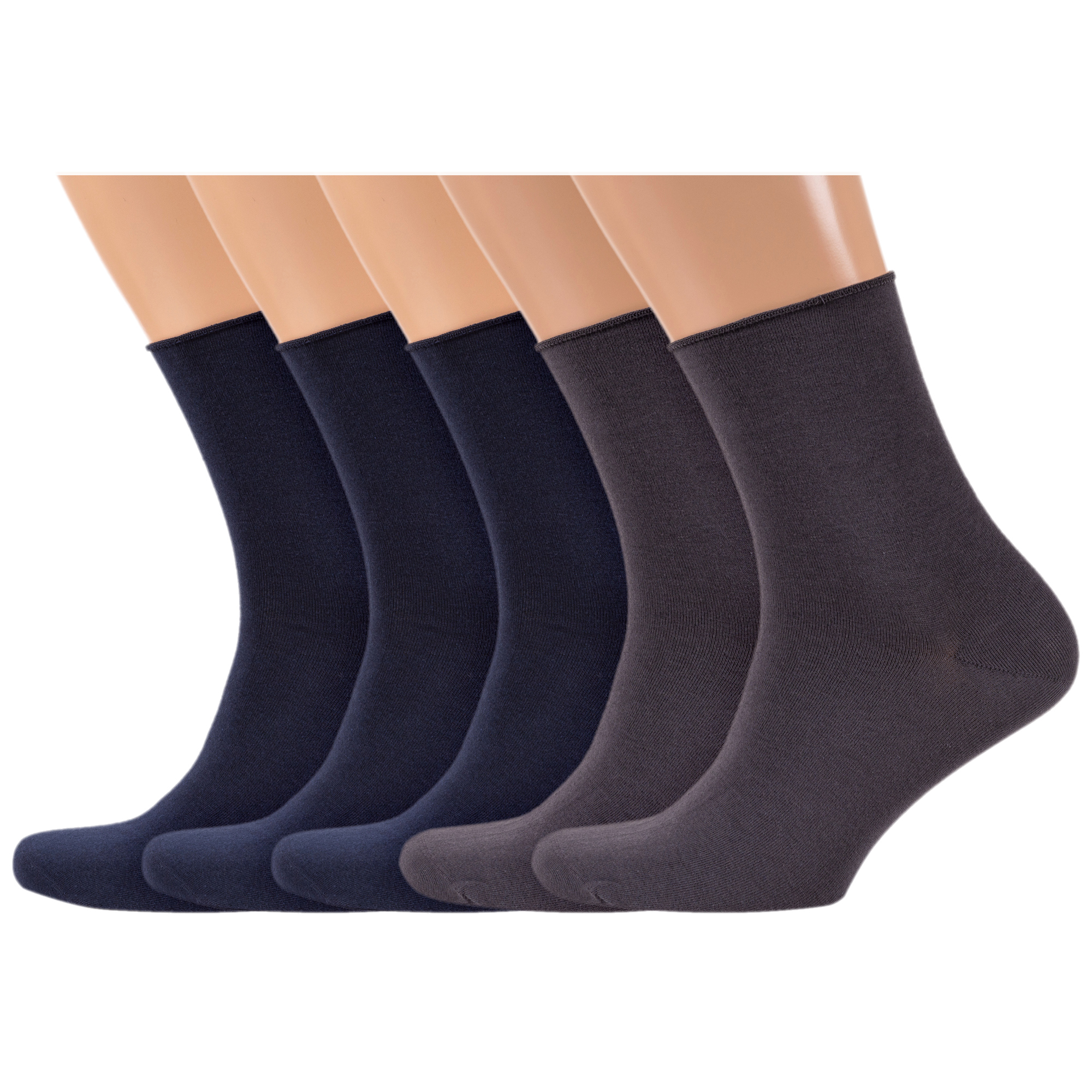 Комплект носков мужских Rusocks 5-М3-13034 синих; серых 25-27