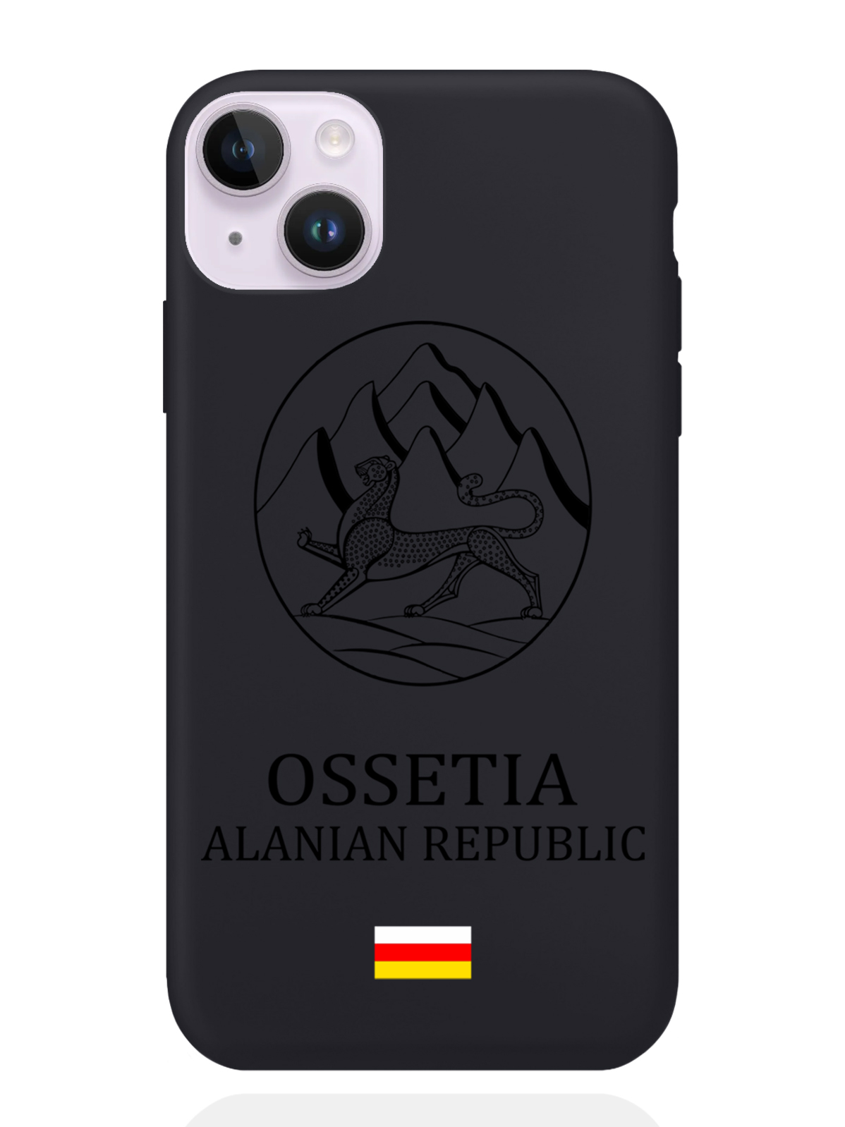 Чехол SignumCase iPhone 14 Plus Черный лаковый Герб Северной Осетии