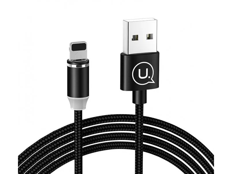 Кабель Usams SJ292 USB-A/Lightning, Magn., Black (УТ000020217)