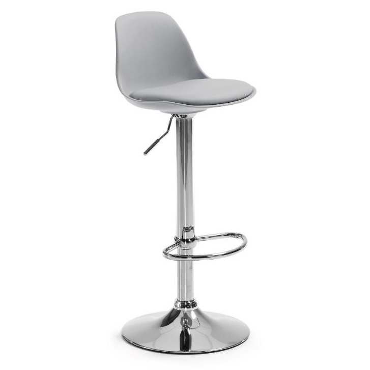 Барный стул La Forma 56351, хром/серый