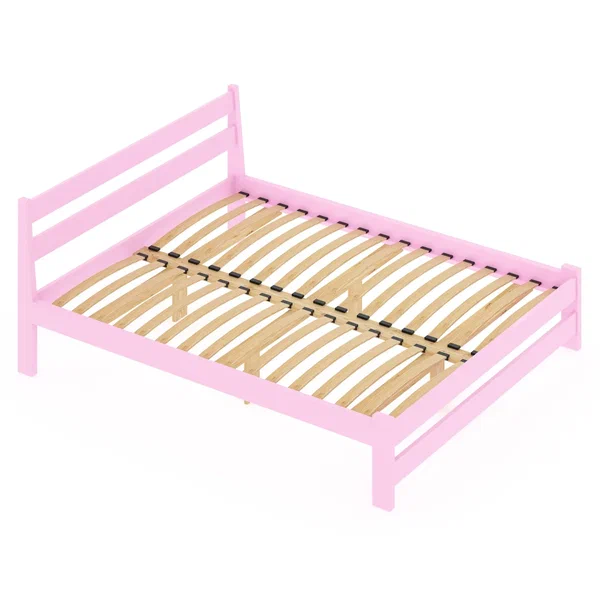 Кровать двуспальная Solarius Мишка усиленная ортопедическая 190х160 цвет розовый