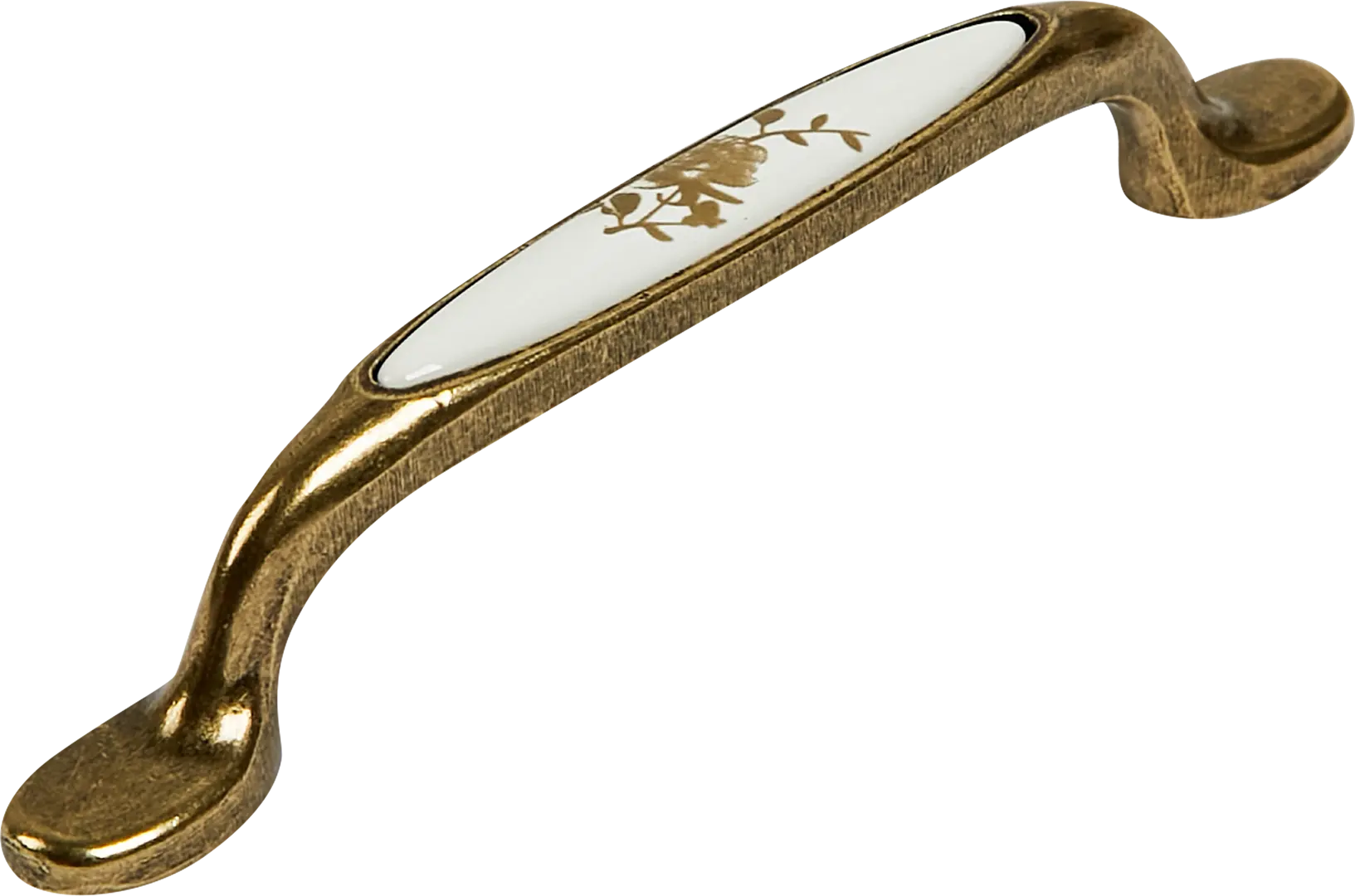 Ручка-скоба мебельная 7402 96 мм, цвет античная бронза