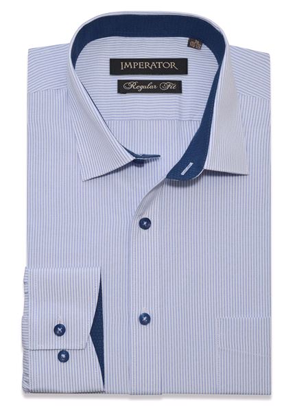 Рубашка мужская Imperator W60/Vichy22-П голубая 39/170-176