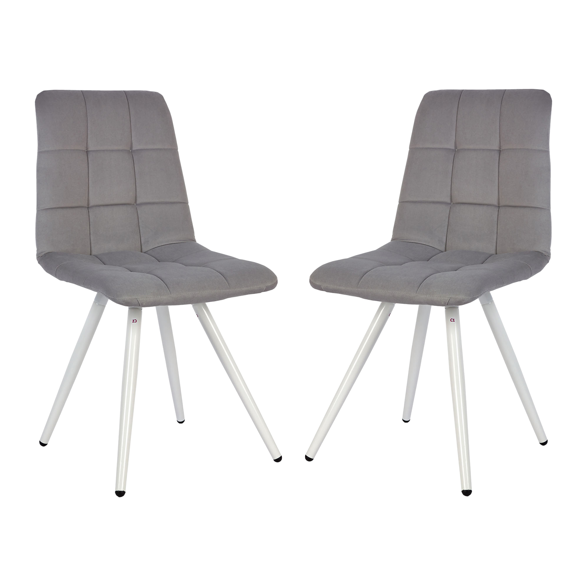 Комплект из 2-х обеденных стульев Polini Home Berlin SM Светло-серый с белыми ножками