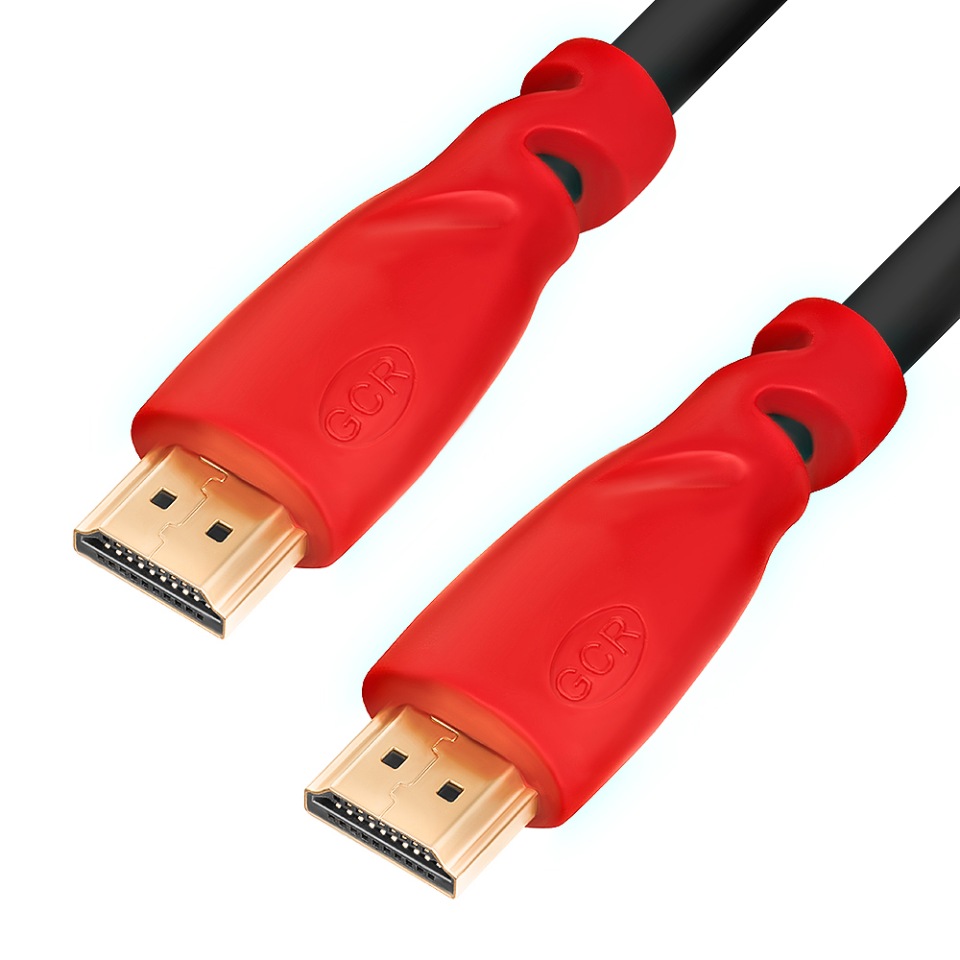 GCR Кабель GCR  1м HDMI 2.0, красные коннекторы, HDR 4:2:2, Ultra HD, 4K