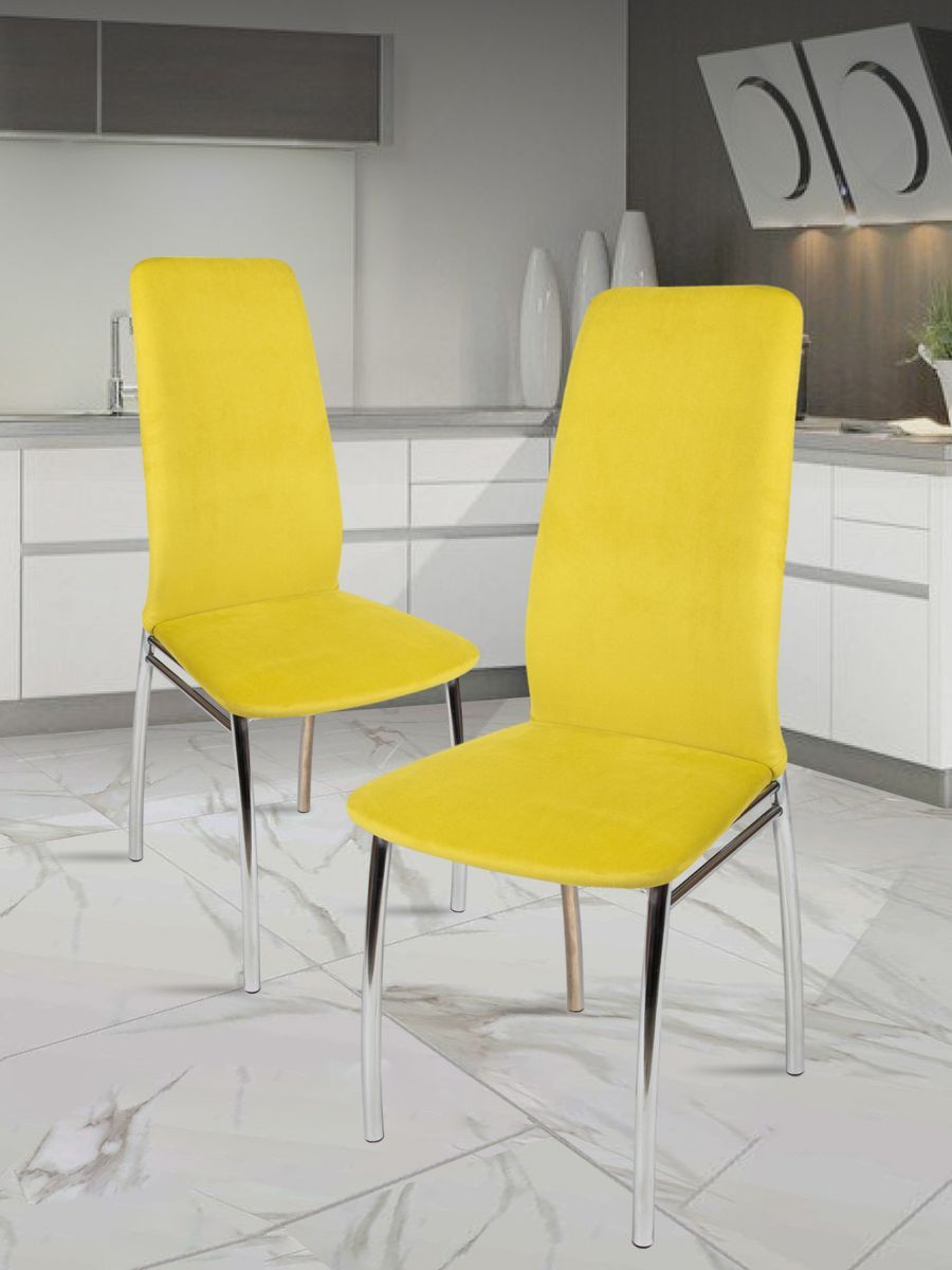 Кухонные стулья мягкие со спинкой Мебель Хром 2 шт лайм