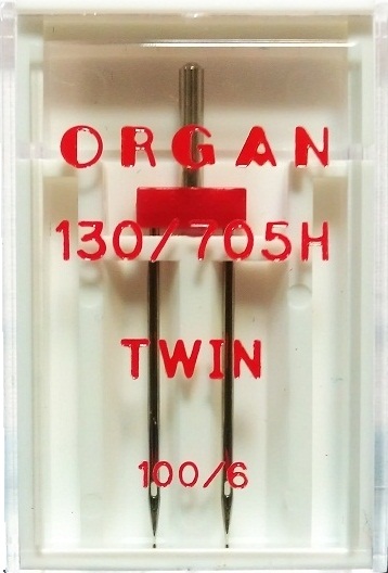 Иглы Organ двойные стандартные № 100/6.0, 1 шт.