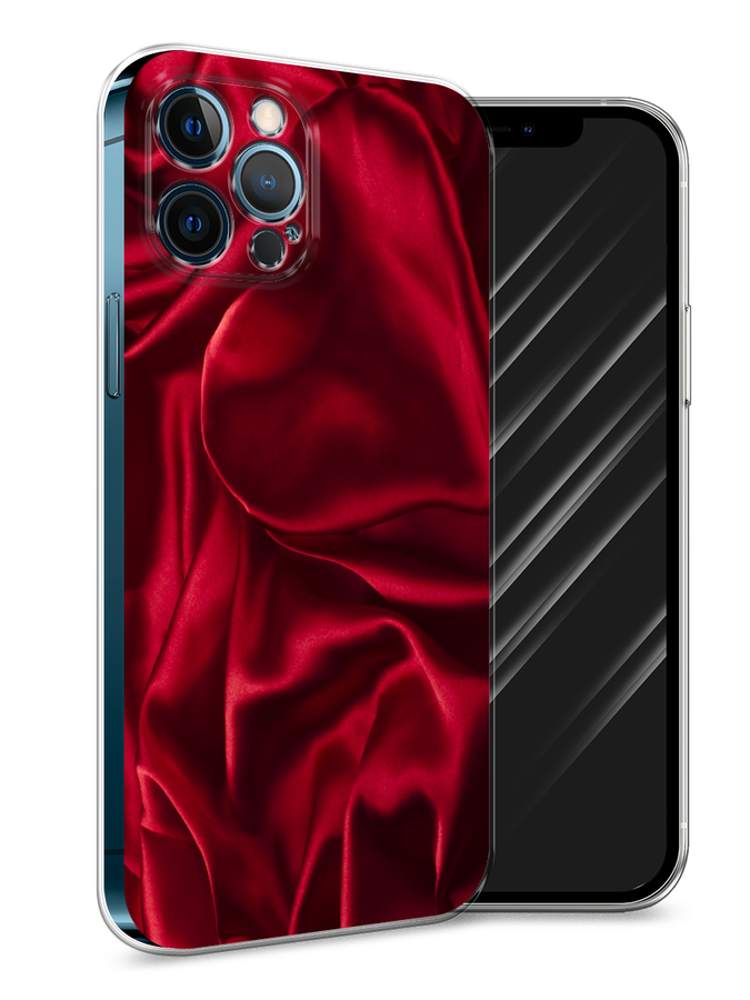 Чехол Awog на Apple iPhone 12 Pro Max / Айфон 12 Pro Max "Текстура красный шелк"