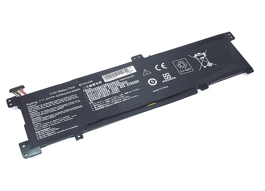 Аккумулятор для ноутбука Asus K401L B31N1424-3S1P 11.4V 48Wh OEM Black