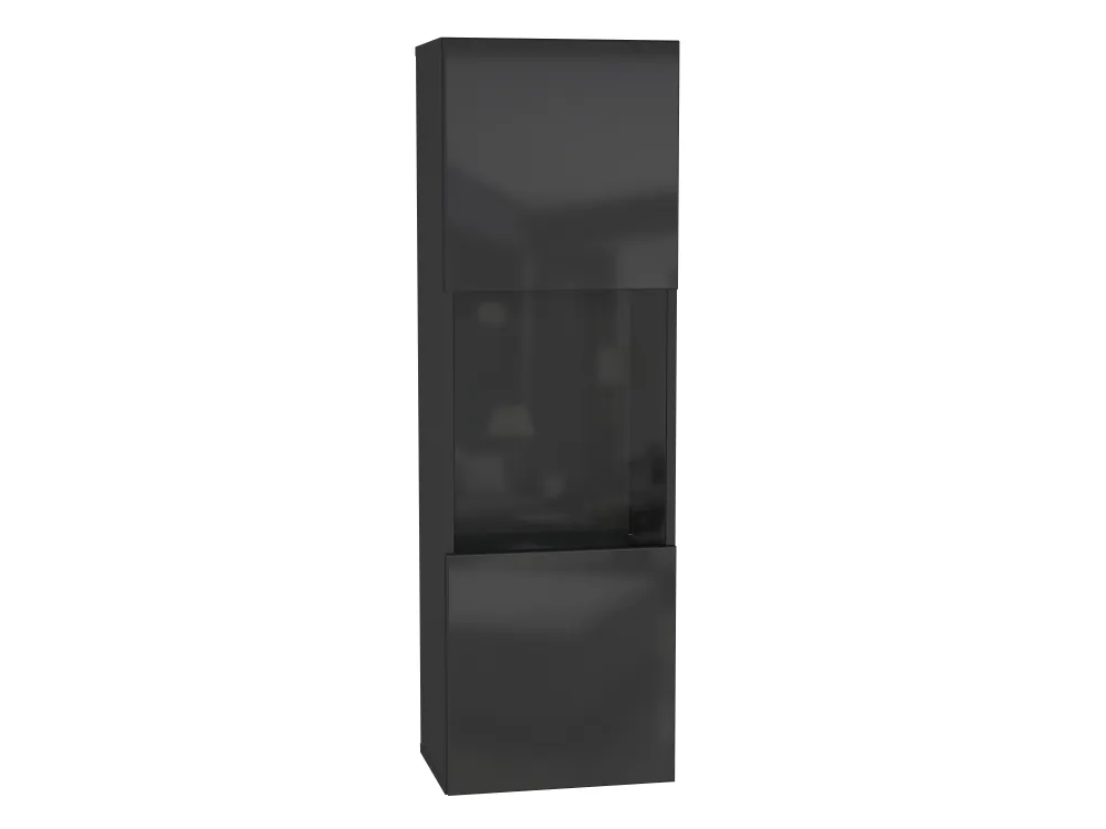 Шкаф навесной НК-Мебель POINT 22 Черный глянец 40х126х29