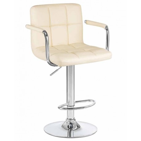 Барный стул Logomebel, хром/кремовый