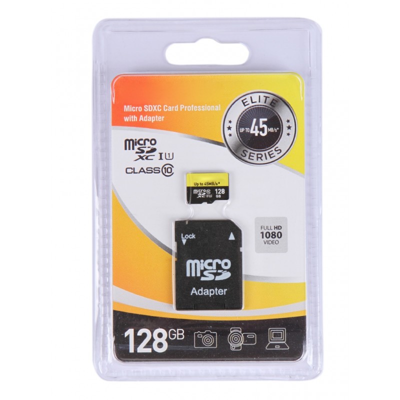 Карта памяти Exployd Elite microSDXC 128GB + адаптер (EX128GCSDXC10UHS-1-ElU1)