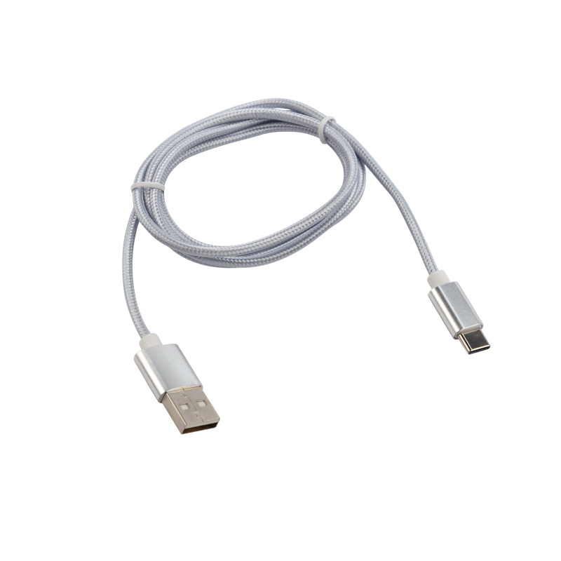 Кабель Rexant USB - Type-C 2A 1m Silver Nylon 18-1899