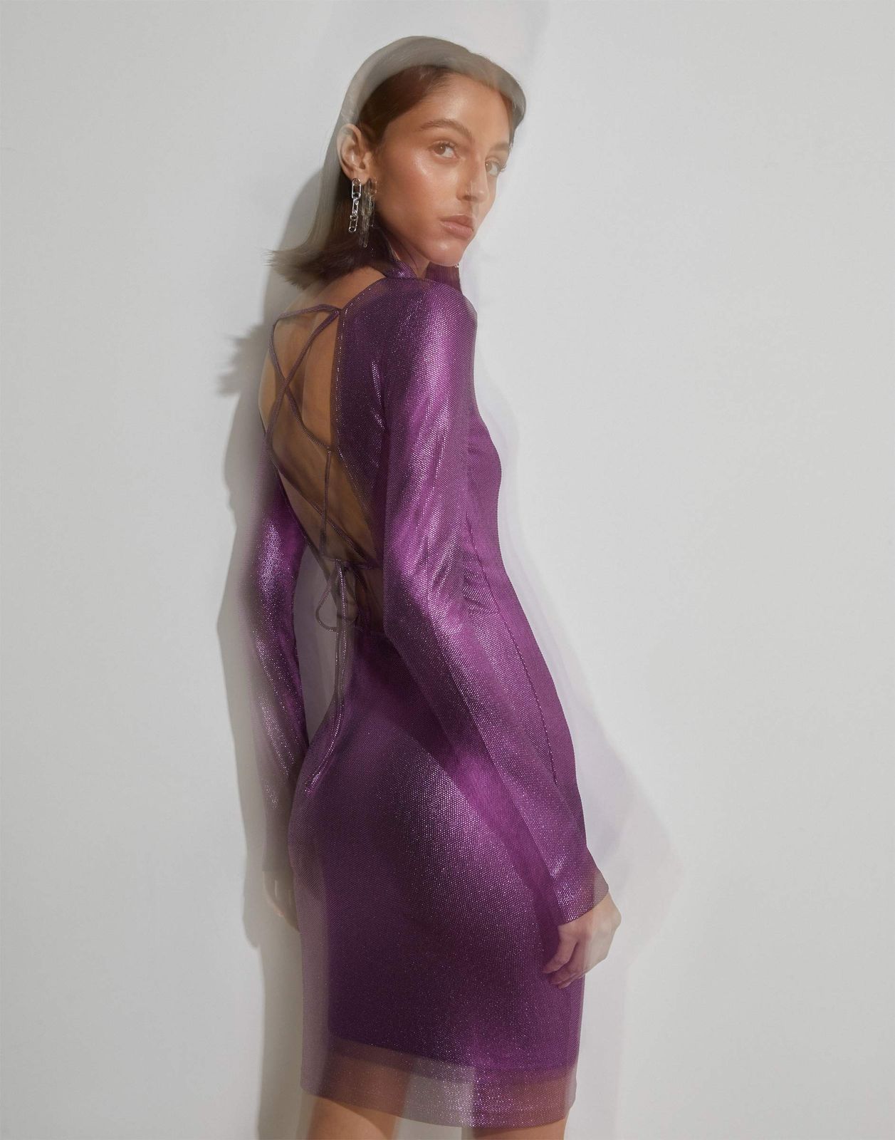 Платье женское Gloria Jeans GSO000402 фиолетовое XS (38-40)