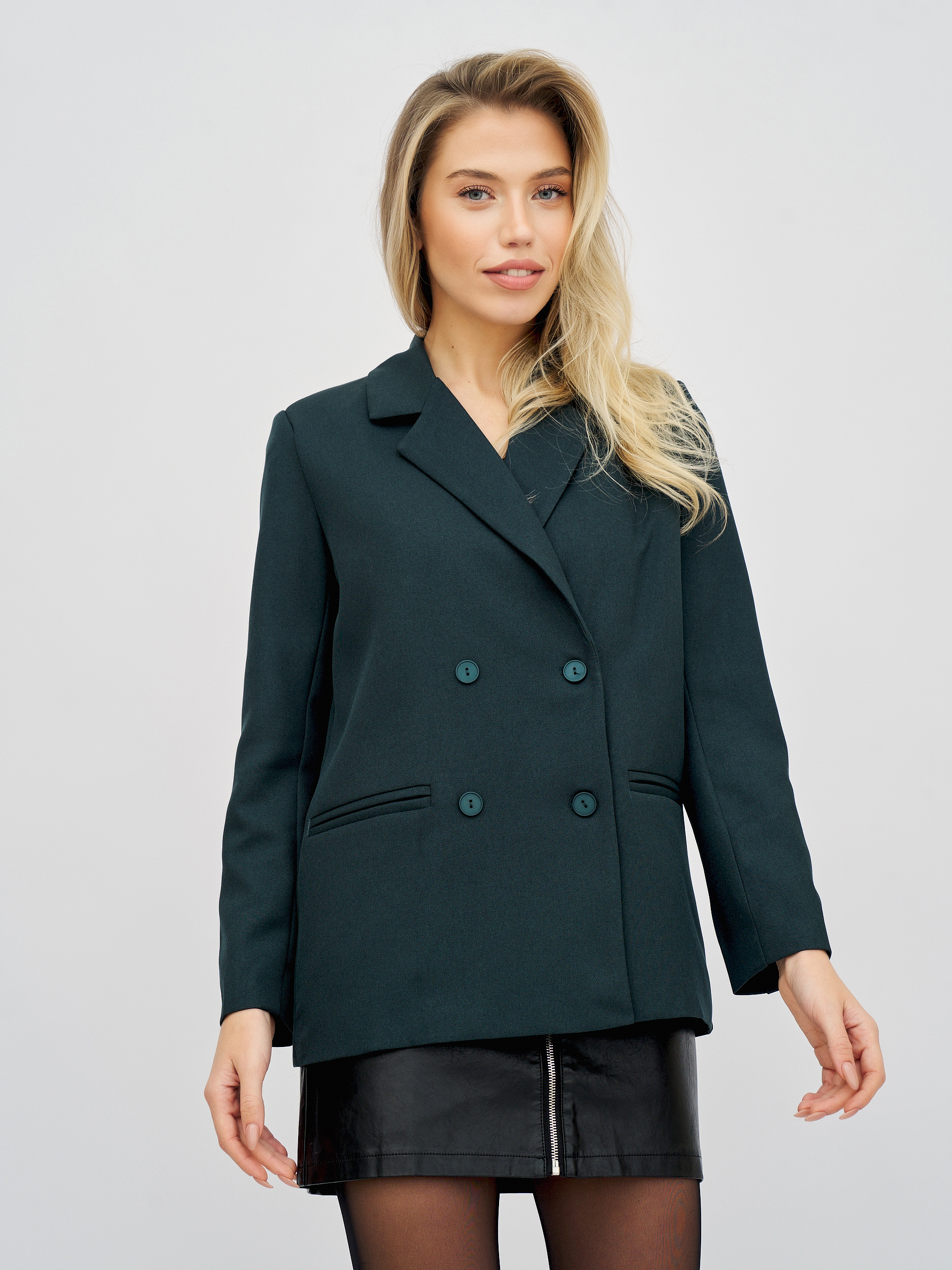 Пиджак женский Olya Stoff OS16025 зеленый 50 RU