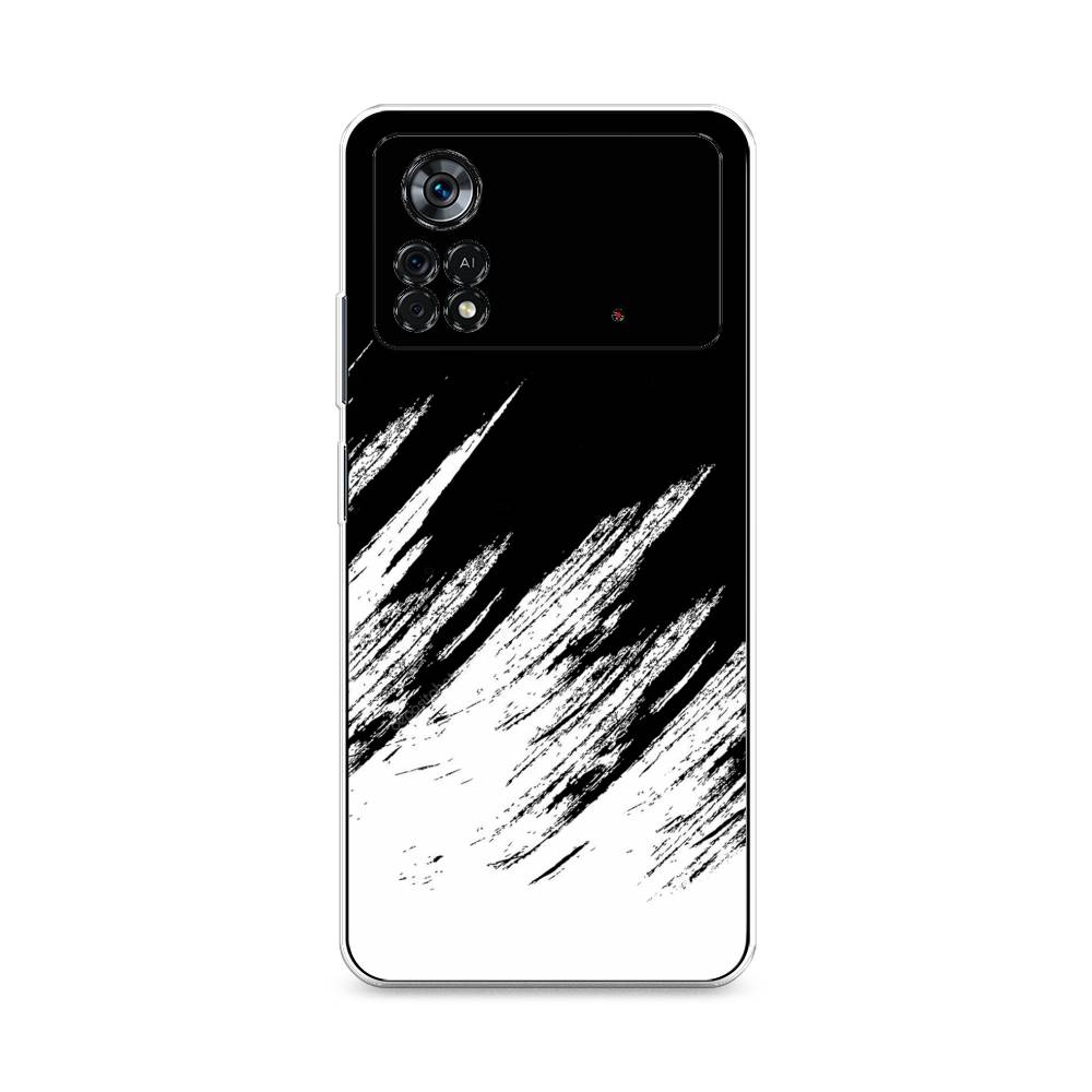 Чехол Awog на Poco X4 Pro 5G "Черно белые брызги"