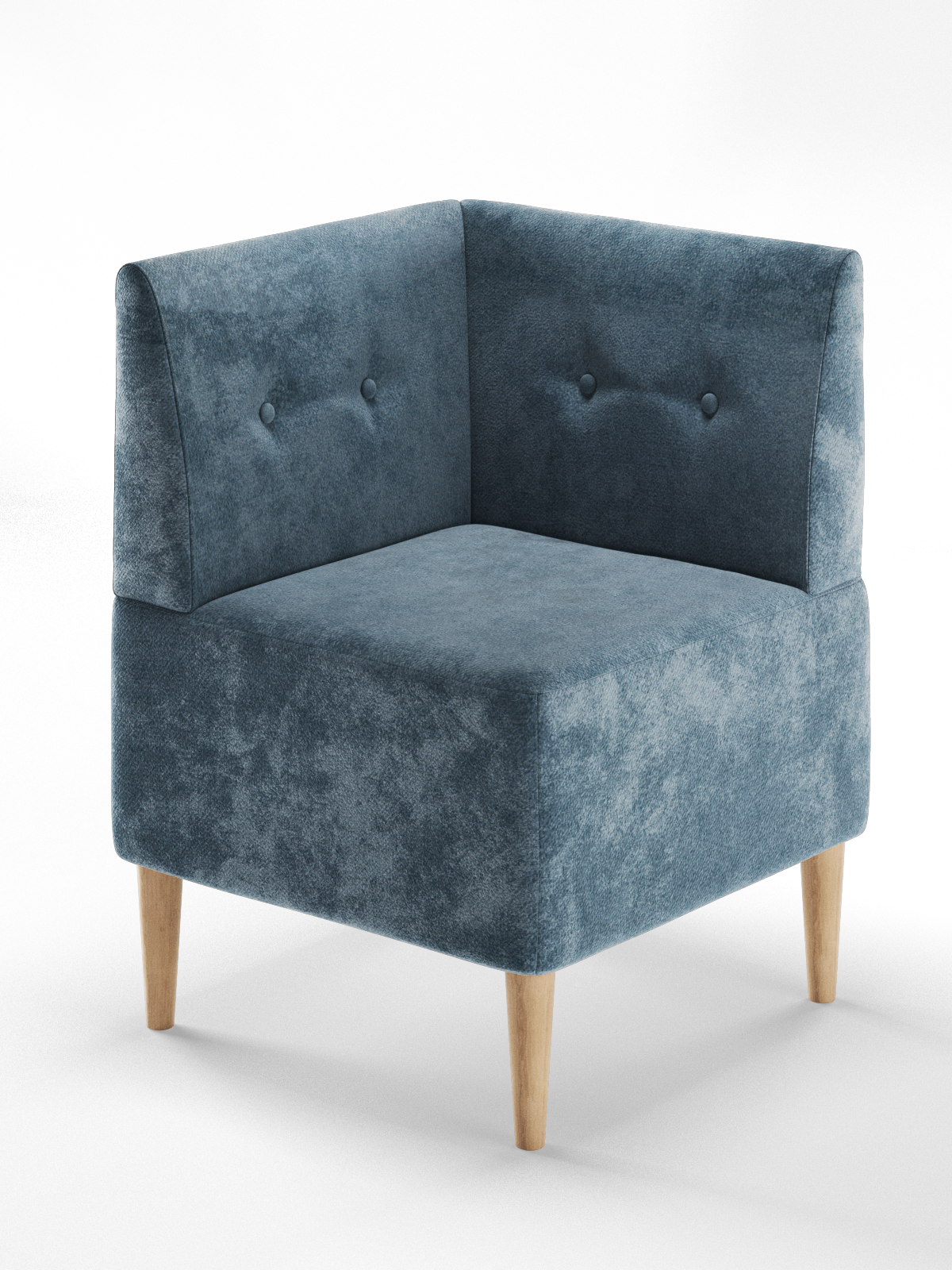 Кресло угловое MONOFIX ЧЕТТ, микровелюр, пыльно-голубой