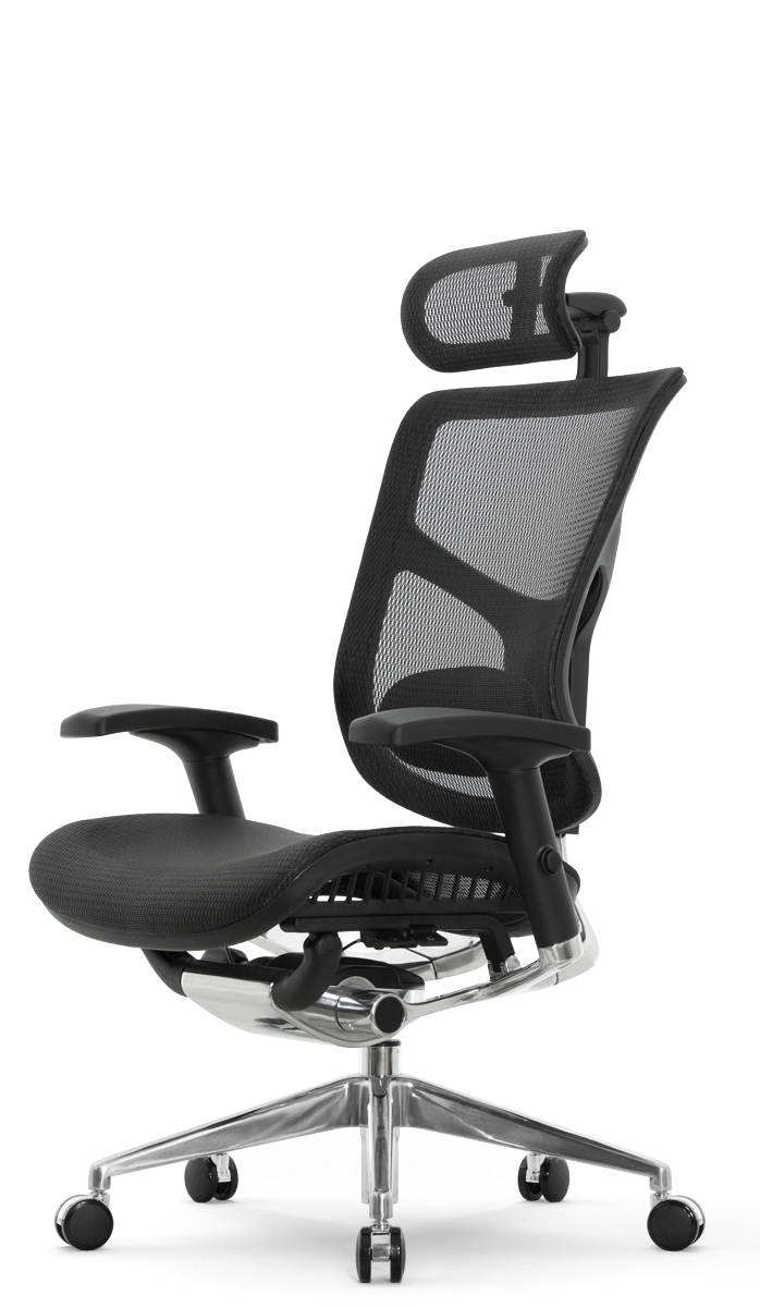 Кресло Falto Expert STAR ERGO HSTM 01, 3D поясничный валик, 4D подголовник, черный