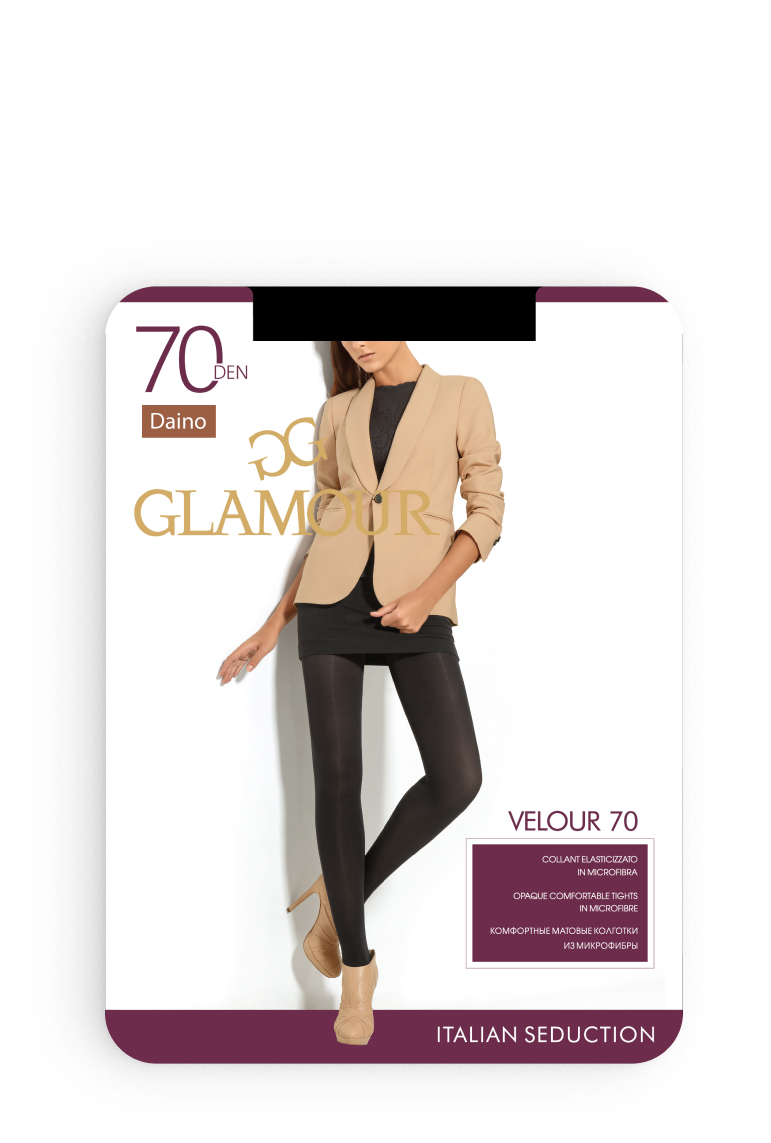 Колготки женские Glamour Velour 70 черные 3 (M)