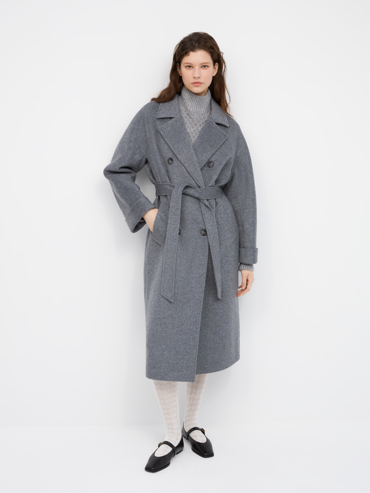 Пальто женское Arive ARV-WF-10008-003 серое, размер 48
