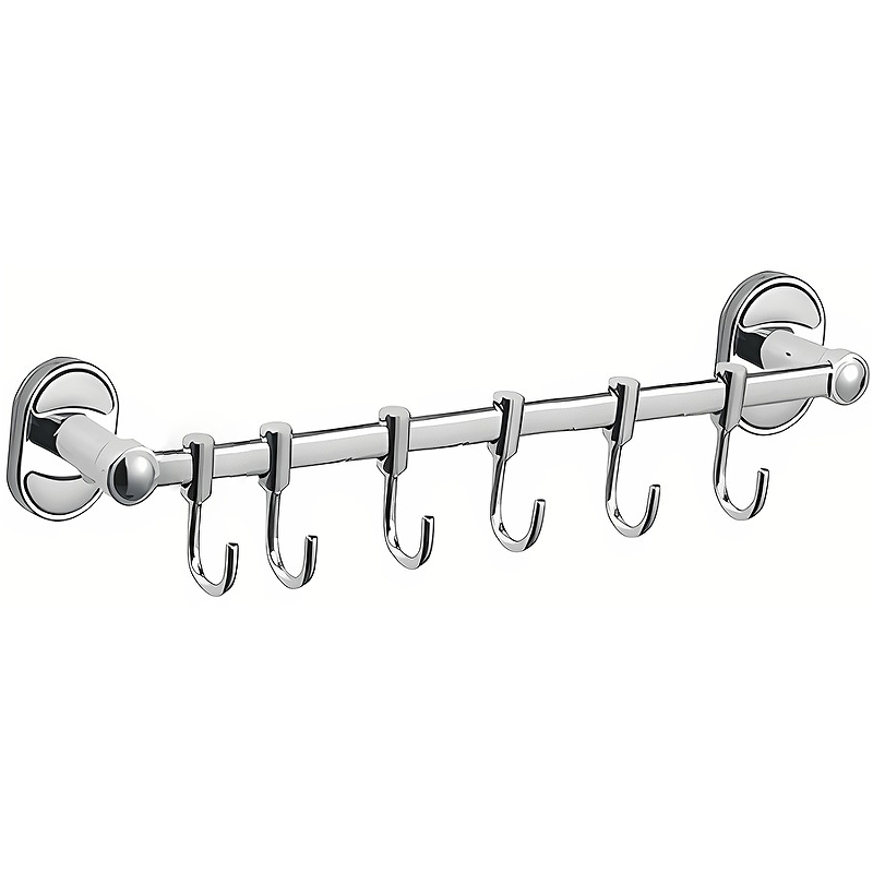 Вешалка с крючками для ванной Frap F1915-6 6 крючков хром