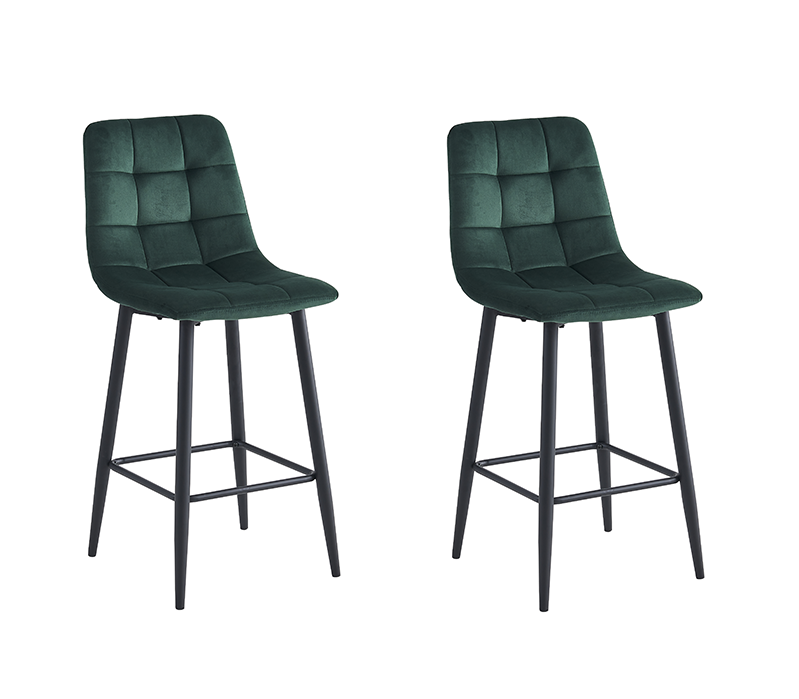 Комплект полубарных стульев 2 шт. Терминал BARNY green 14, черный/темно-зеленый